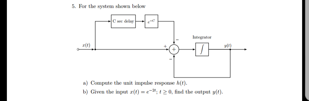 Solved 5. For the system shown below ·| C sec delay | Chegg.com