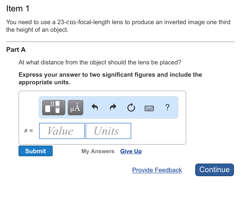 Solved You Need To Use A 23 cm focal length Lens To Produce Chegg solved-you-need-to-use-a-23-cm-focal-length-lens-to-produce-chegg