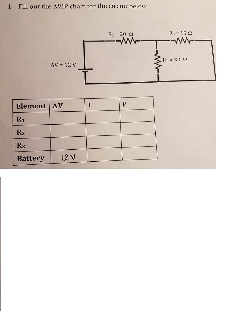 Solved: Find Out The Delta VIP Chart For The Circuit Below. | Chegg.com