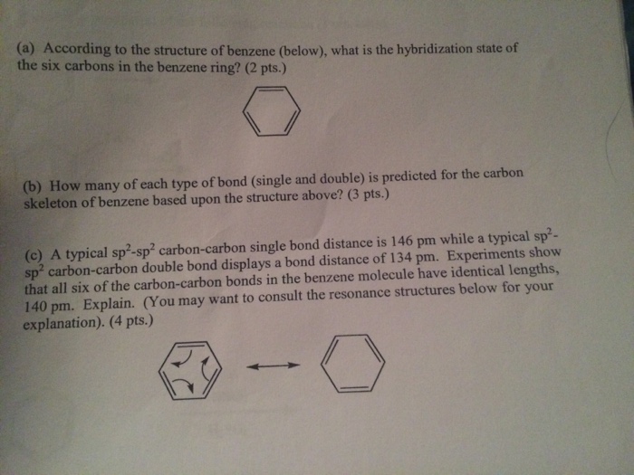 Solved A.) What is the hybridization state of the six | Chegg.com