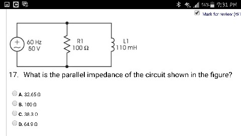 Solved What is the parallel impedance of the circuit shown | Chegg.com