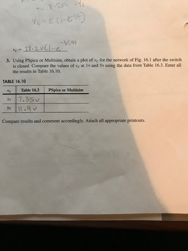 Solved Using PSpice or Multisim, obtain a plot of v_C for | Chegg.com
