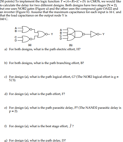 50 Points To Implement The Logic Function Y A 