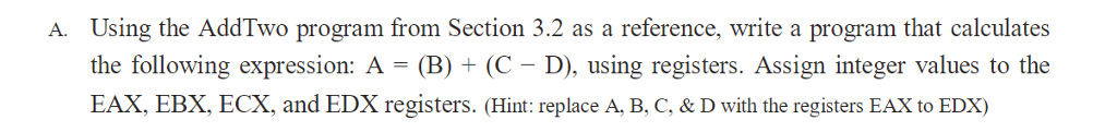 Solved Using the AddTwo program from Section 3.2 as a | Chegg.com Solved Using the AddTwo program from Section 3.2 as a | Chegg.com