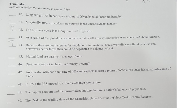 Solved True/False Indicate whether the statement is true or | Chegg.com