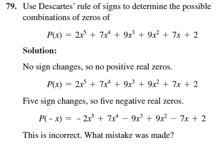 Solved 79. Use Descartes' rule of signs to determine the | Chegg.com