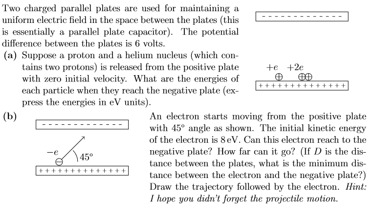 Solved Two charged parallel plates are used for maintaining | Chegg.com