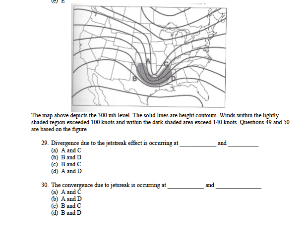 Solved The map above depicts the 300 mb level. The solid | Chegg.com