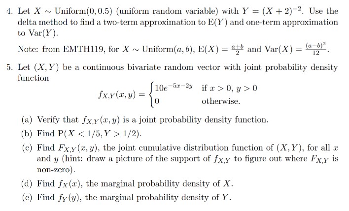 Solved 4 Let X ~ Uniform005 Uniform Random Variable 