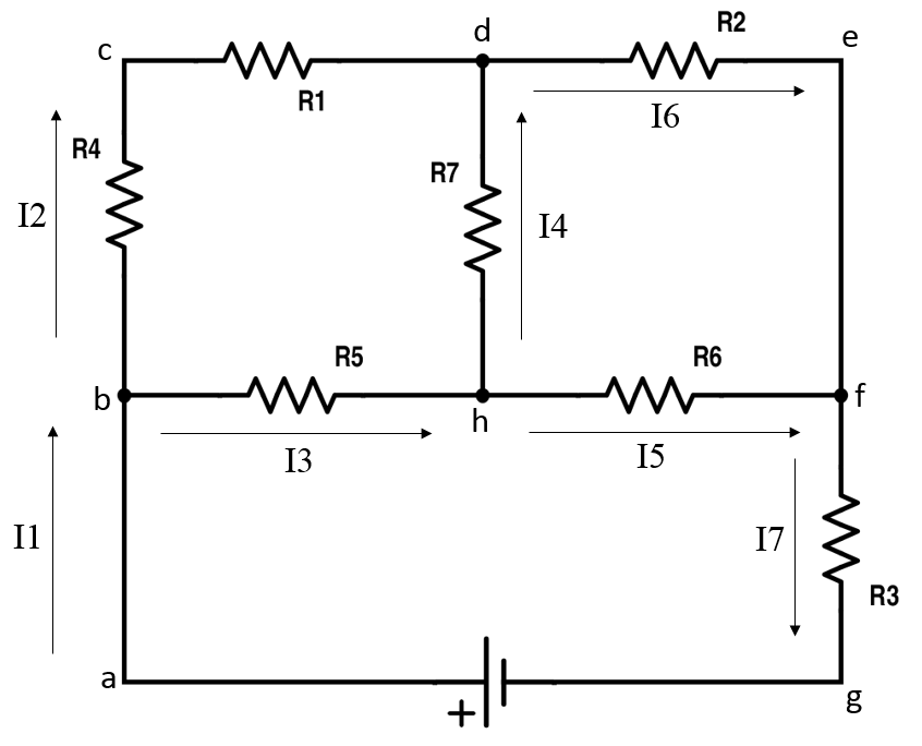 Solved In the circuit above, how many junction rule | Chegg.com