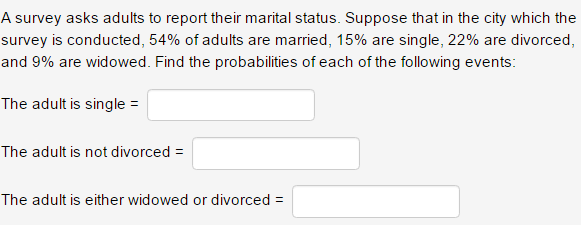 Solved A survey asks adults to report their marital status. | Chegg.com