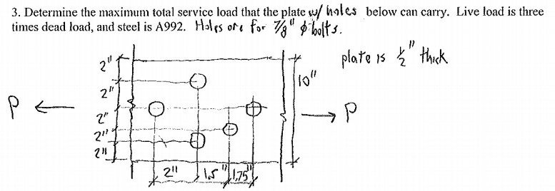 Solved 3. Determine the maximum total service load that the | Chegg.com