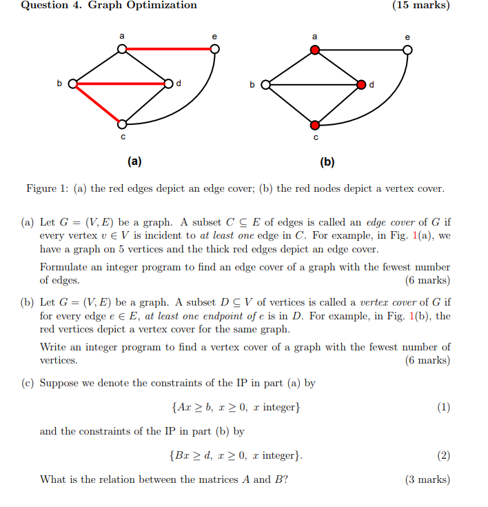 Solved Question 4. Graph Optimization (15 marks) Figure 1: | Chegg.com