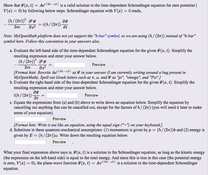 Solved Show that ?(z, t)-Aei (ke-ut) is a valid solution to | Chegg.com