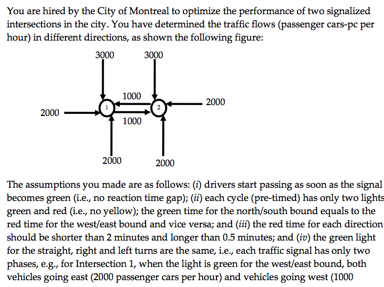 Solved You are hired by the City of Montreal to optimize the | Chegg.com