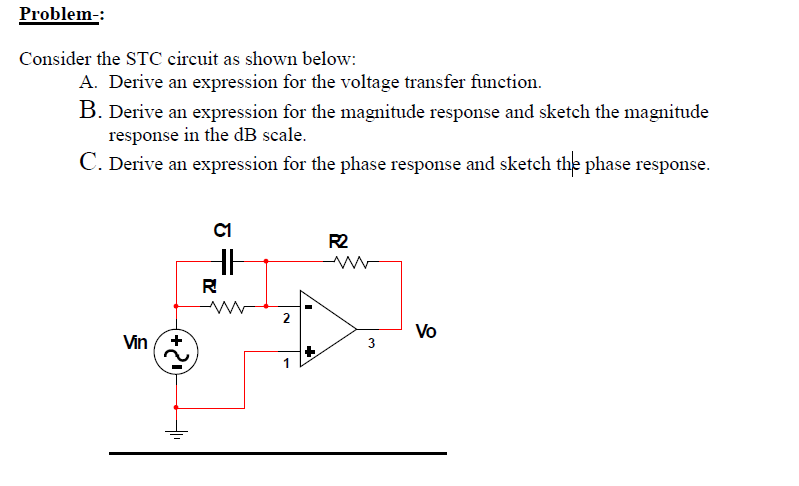 Solved Derive an expression for the voltage transfer | Chegg.com