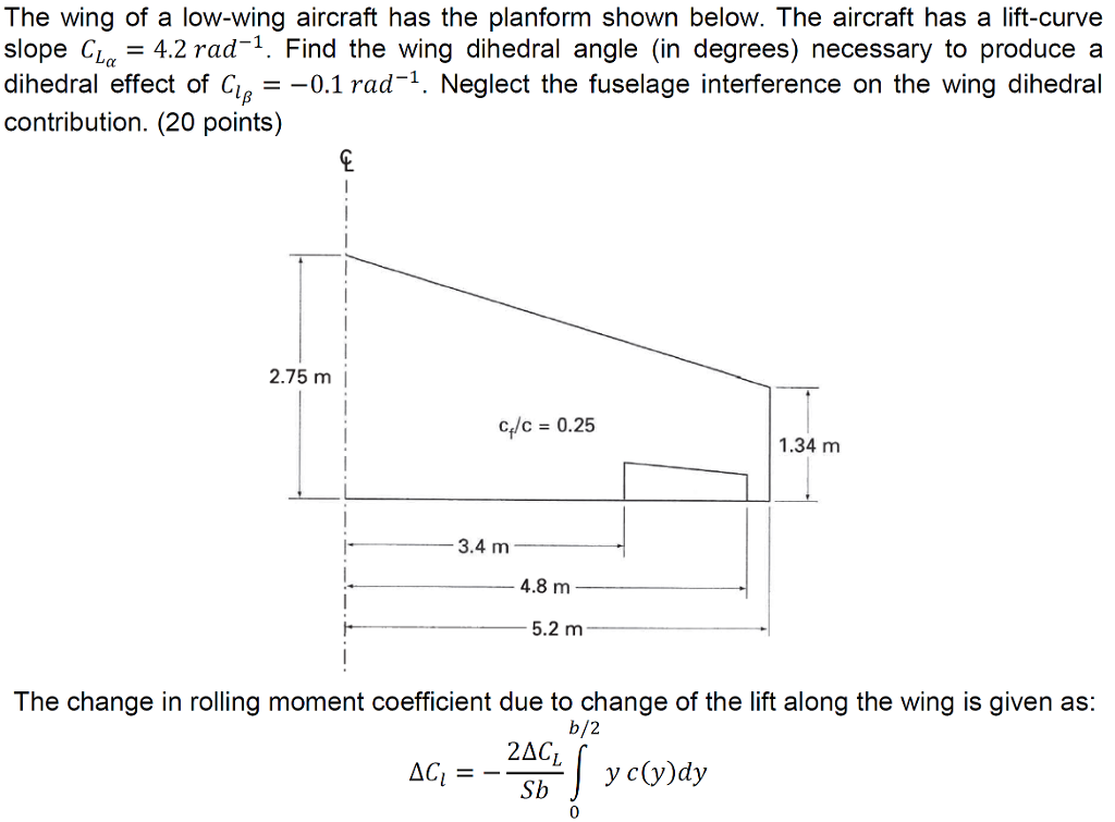 The wing of a low-wing aircraft has the planform | Chegg.com