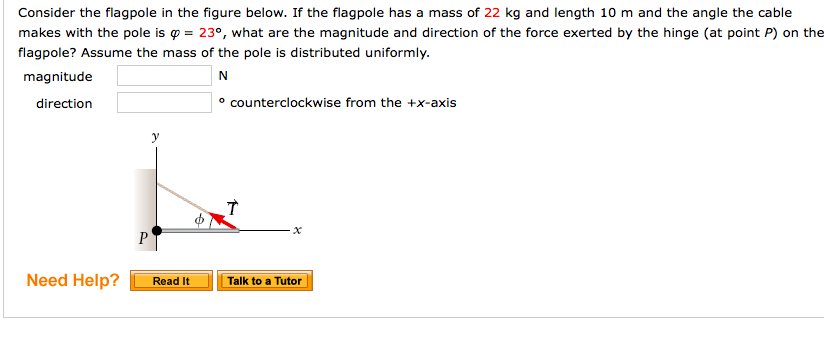 Solved Consider the flagpole in the figure below. If the | Chegg.com