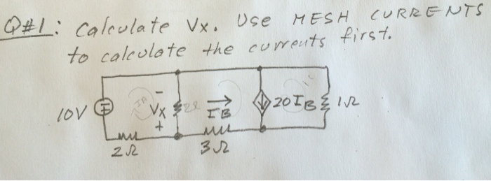 Calculate Vx. Use mesh currents to calculate the | Chegg.com