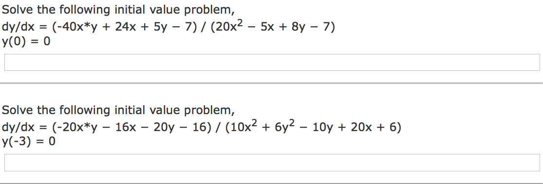 Solved Solve The Following Initial Value Problems 1 0232