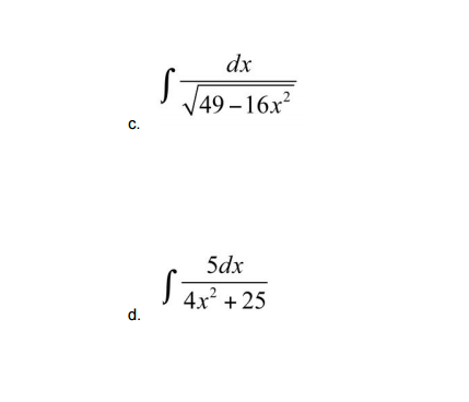 Solved Evaluate each integral. Integral dx/Squareroot 49 - | Chegg.com