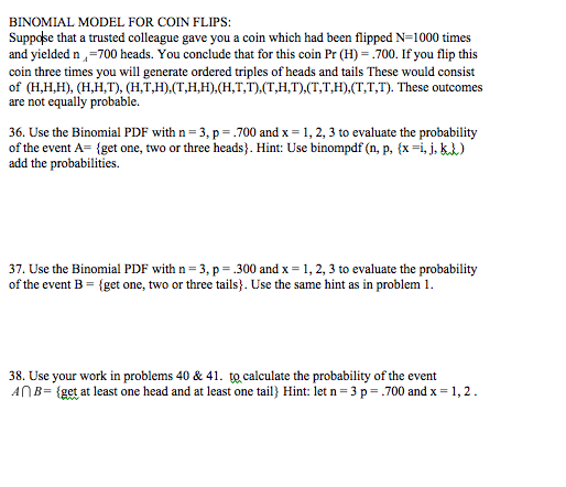Solved Binomial Model For Coin Flips Suppose That A 6625