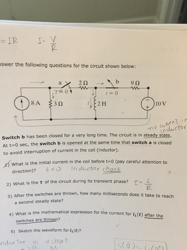 Solved swer the following questions for the circuit shown | Chegg.com