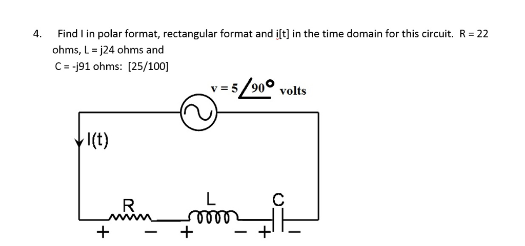 Solved 4. Find I in polar format, rectangular format and | Chegg.com