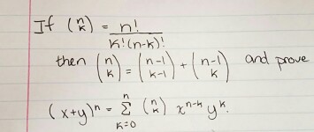 Solved If (n k) = n!/k!(n - k)! then (n k) = (n - 1 k - 1) + | Chegg.com