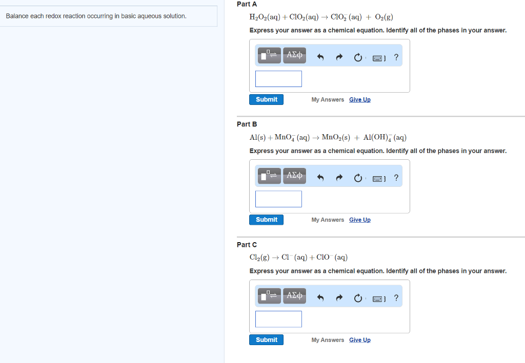 Solved Balance each redox reaction occurring in basic | Chegg.com
