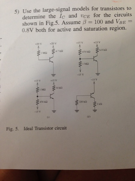 Solved Use the large-signal models for transistors to | Chegg.com