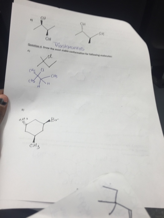 Solved Draw the most stable conformation for following | Chegg.com
