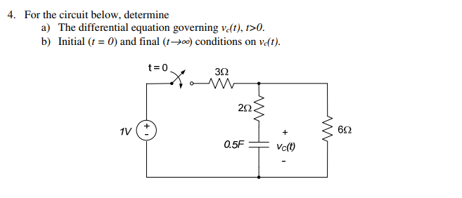 Solved For the circuit below, determine a) The differential | Chegg.com