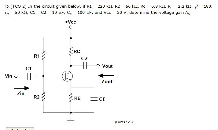 Solved In the circuit given below, if R1 = 220 k Ohm, R2 = | Chegg.com