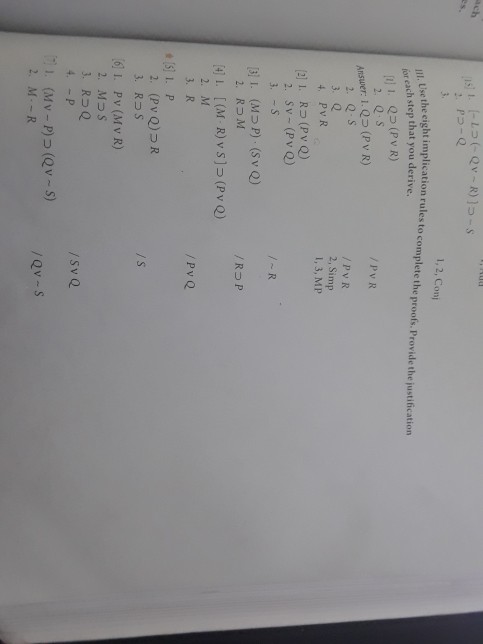 Solved ch 1, 2, Con st Use the eight implication rules to | Chegg.com