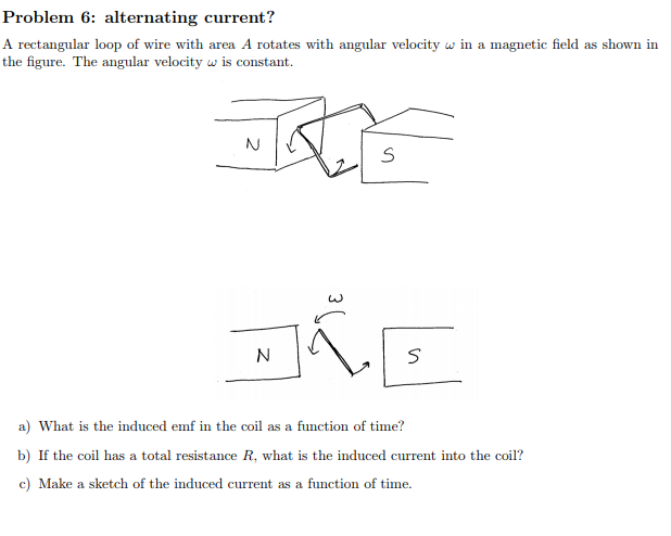 Solved Problem 6 Alternating Current A Rectangular Loop Of