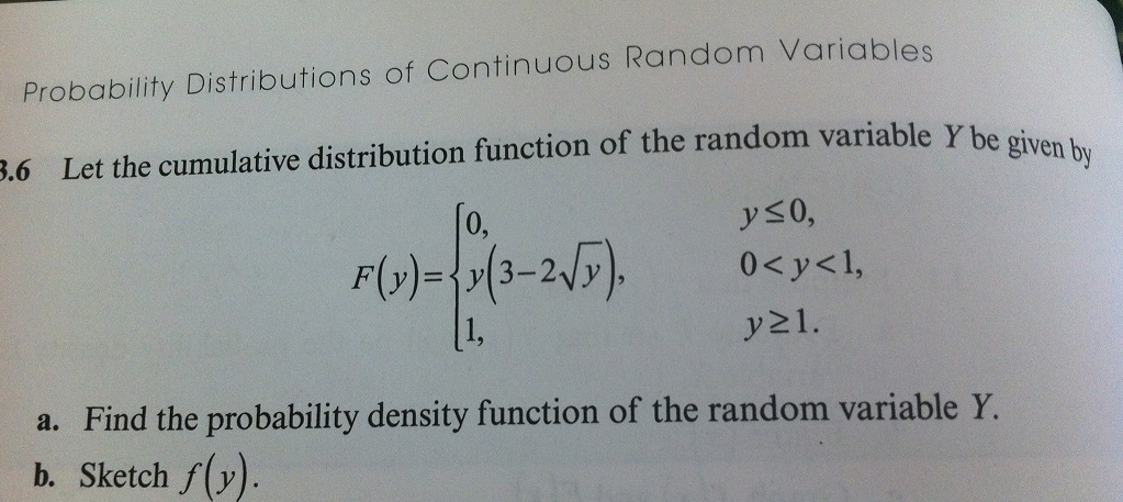 Solved 3.3 The probability density function of the random | Chegg.com