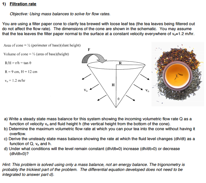 Solved Using mass balances to solve for flow rates. You are | Chegg.com
