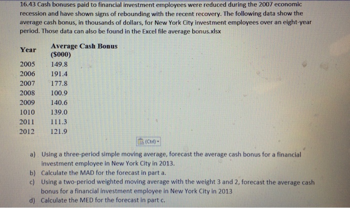 Solved Cash bonuses paid to financial investment employees | Chegg.com