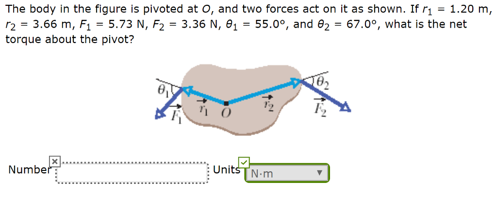 Solved The body in the figure is pivoted at O, and two | Chegg.com