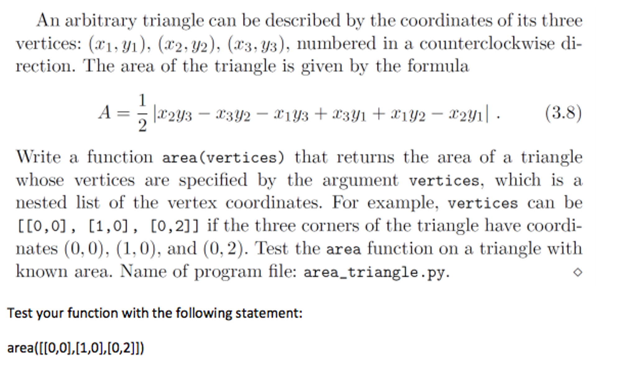 Solved An arbitrary triangle can be described by the | Chegg.com