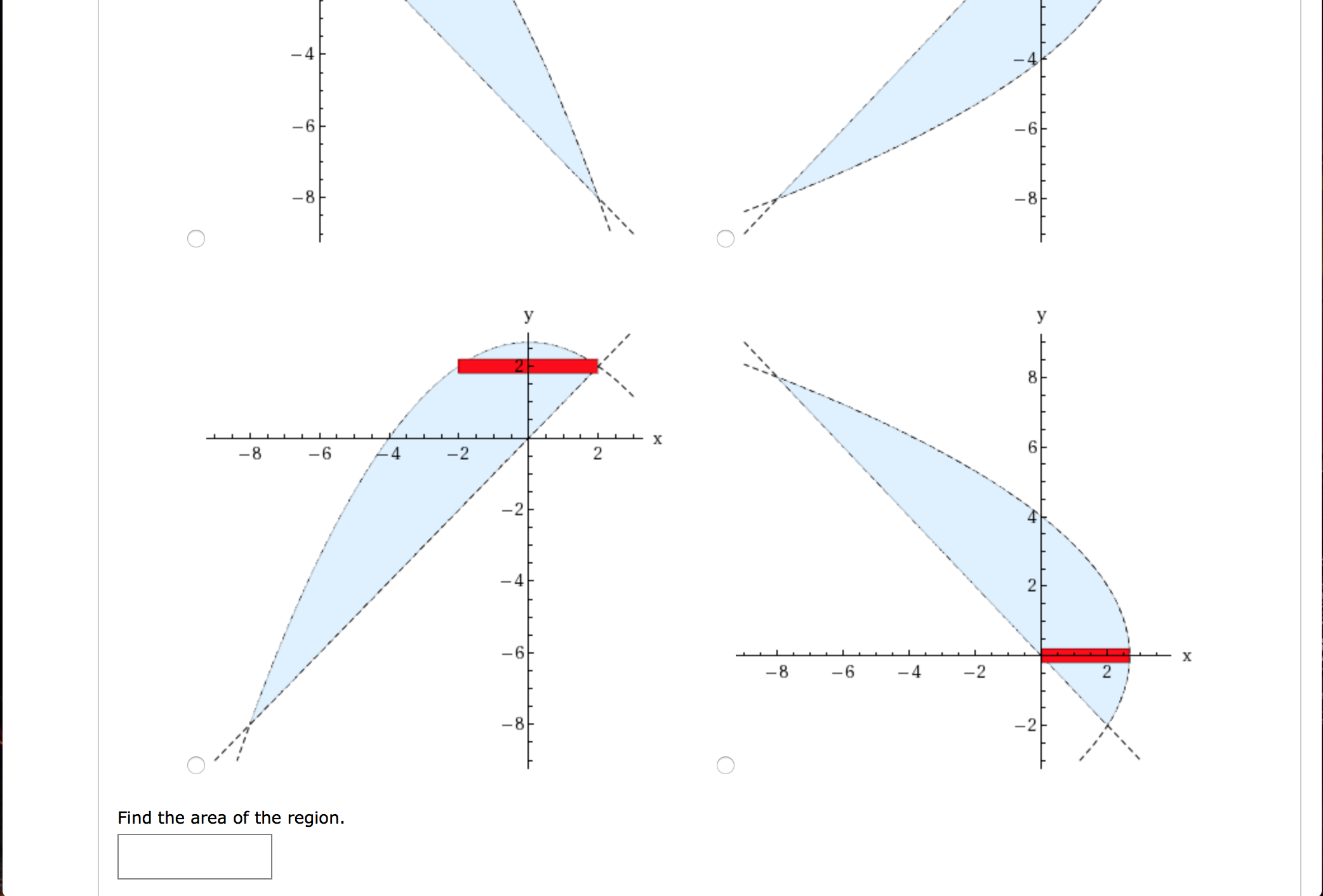 Solved Find the area of the region. Sketch the region | Chegg.com