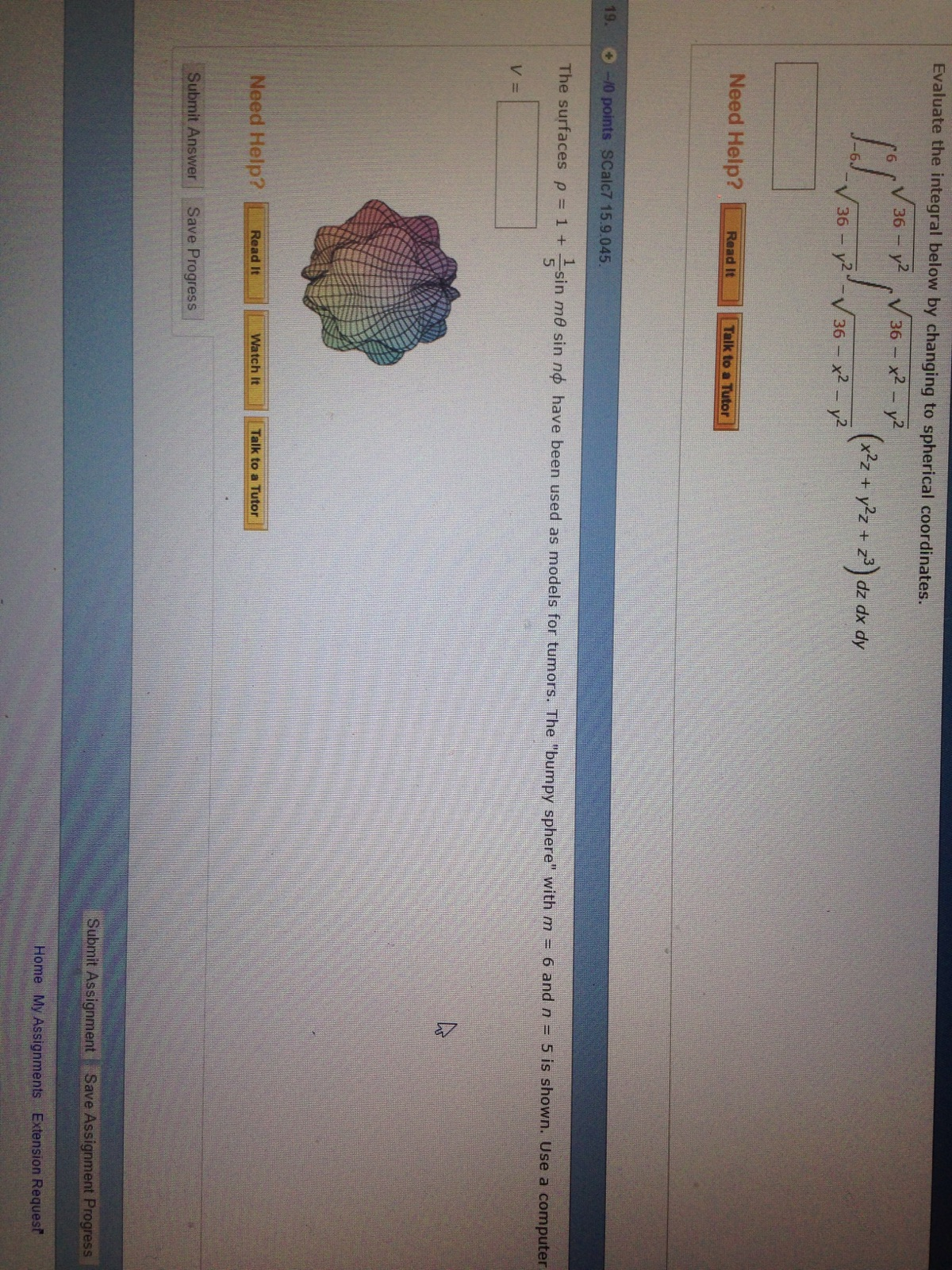 The surfaces ? = 1 +(1/5)sin m? sin n? have been | Chegg.com