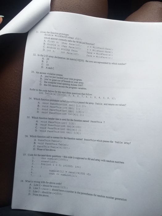 Solved Given the function prototype. double WildCard (char | Chegg.com