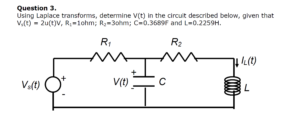 Solved Using Laplace transforms, determine V(t) in the | Chegg.com