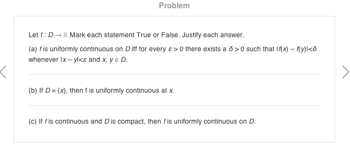 Solved Let f: D rightarrow R Mark each statement True or | Chegg.com