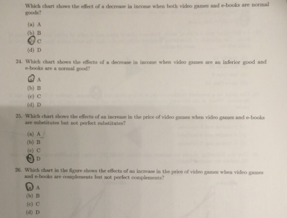 Solved 23. Use the following charts to answer questions | Chegg.com