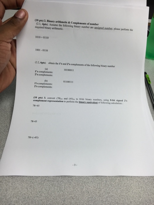 Solved Assume the following binary number are unsigned | Chegg.com
