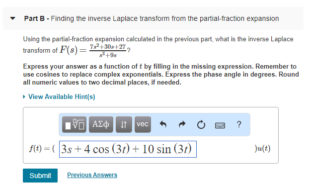 Solved Part C Partial-fraction expansion with repeated | Chegg.com