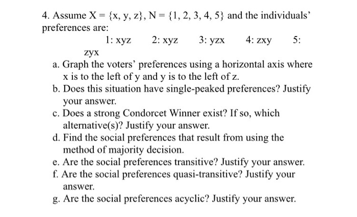 Solved Assume X = {x, y, z}, N = {1, 2, 3, 4, 5} and the | Chegg.com